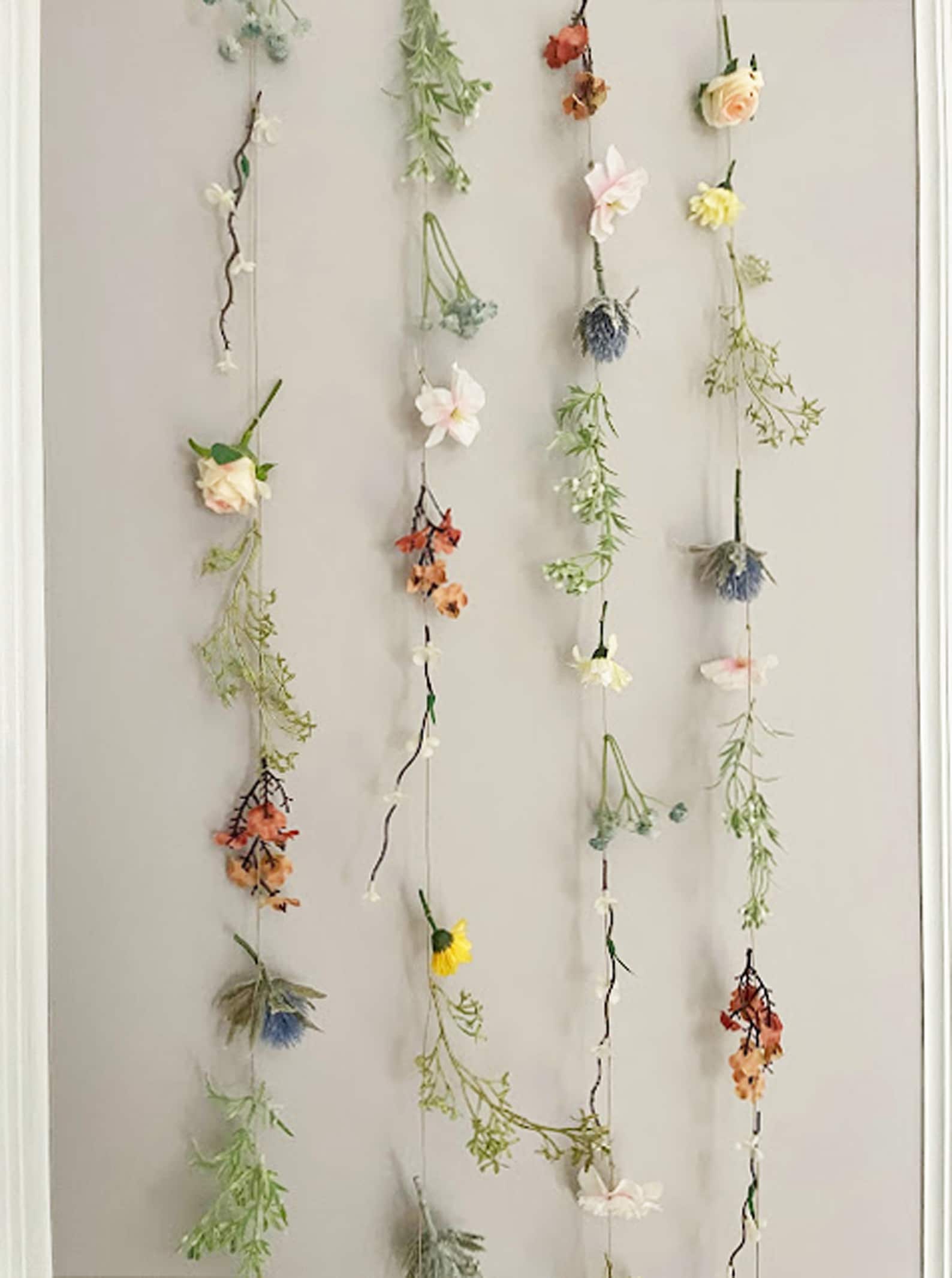 Hanging Flower Garland, Wildflower Garland, Floral Garland, Hanging ...