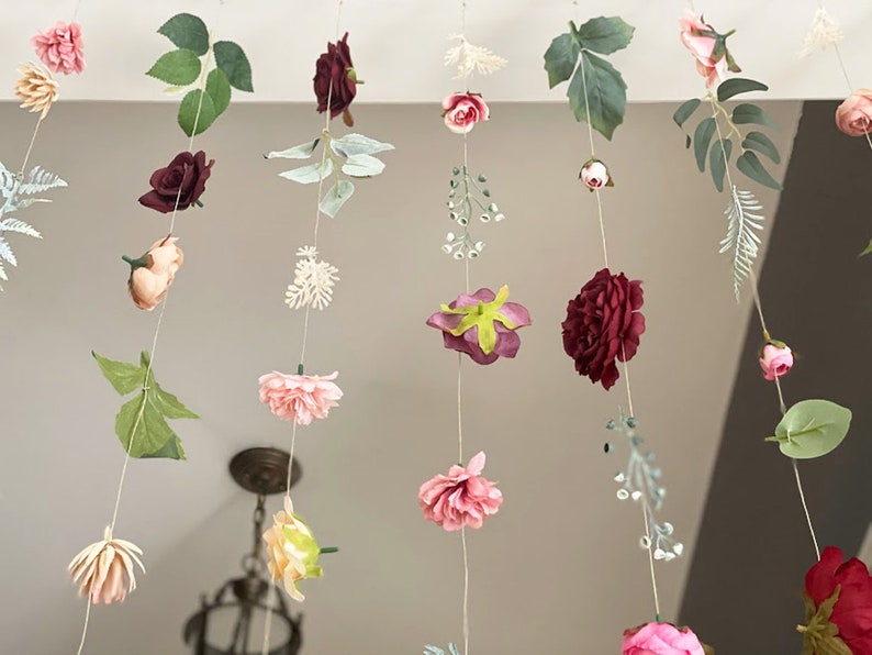 Hanging Flowers Wedding Flower Garland Flower Garland Wall - Etsy