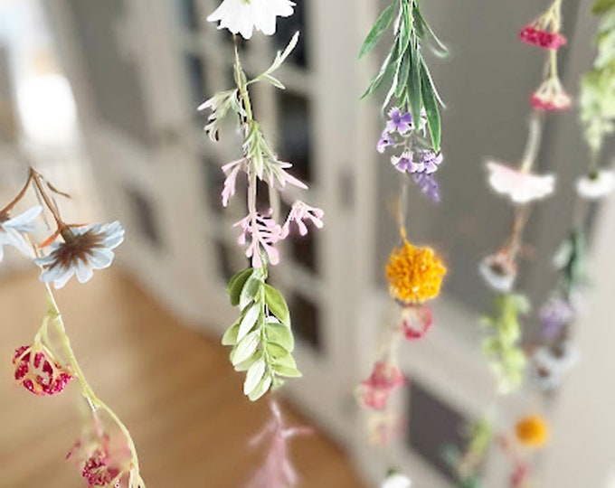 Wildflower Garland, Floral Garland, Hanging Flowers, Wedding Flower ...