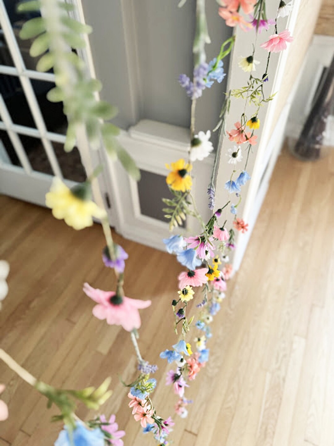 Hanging Flower Garland, Wildflower Garland, Hanging Flowers, Wedding ...