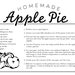Homemade Fall Apple Pie Recipe Sign Download - Etsy