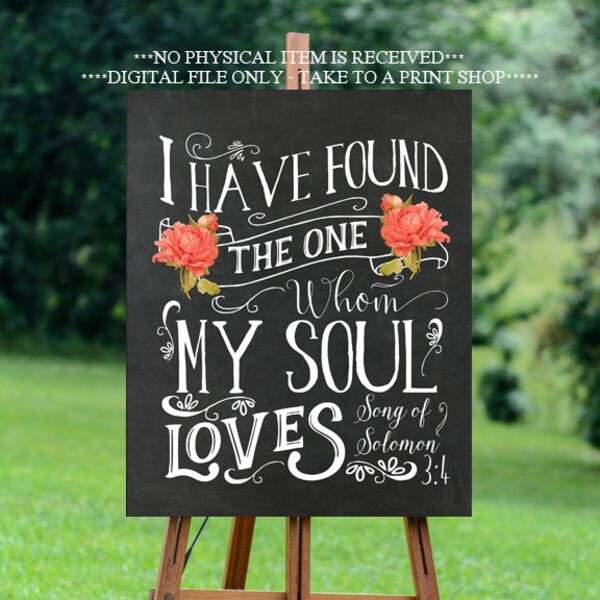 I Have Found the One Whom My Soul Loves Sign - Etsy