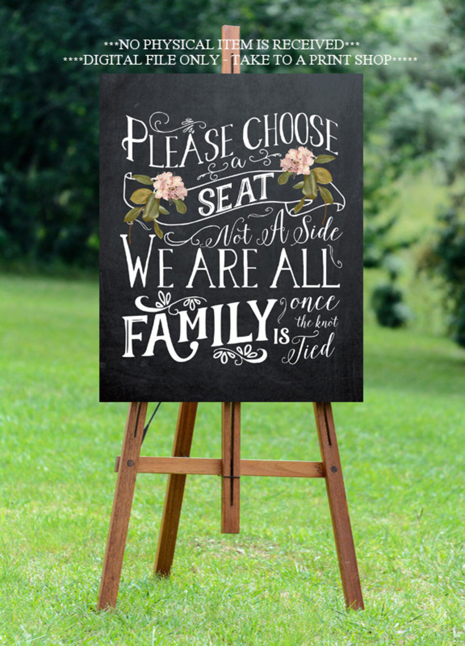 Pick a Seat Wedding Sign Pick a Seat Not a Side Sign - Etsy UK