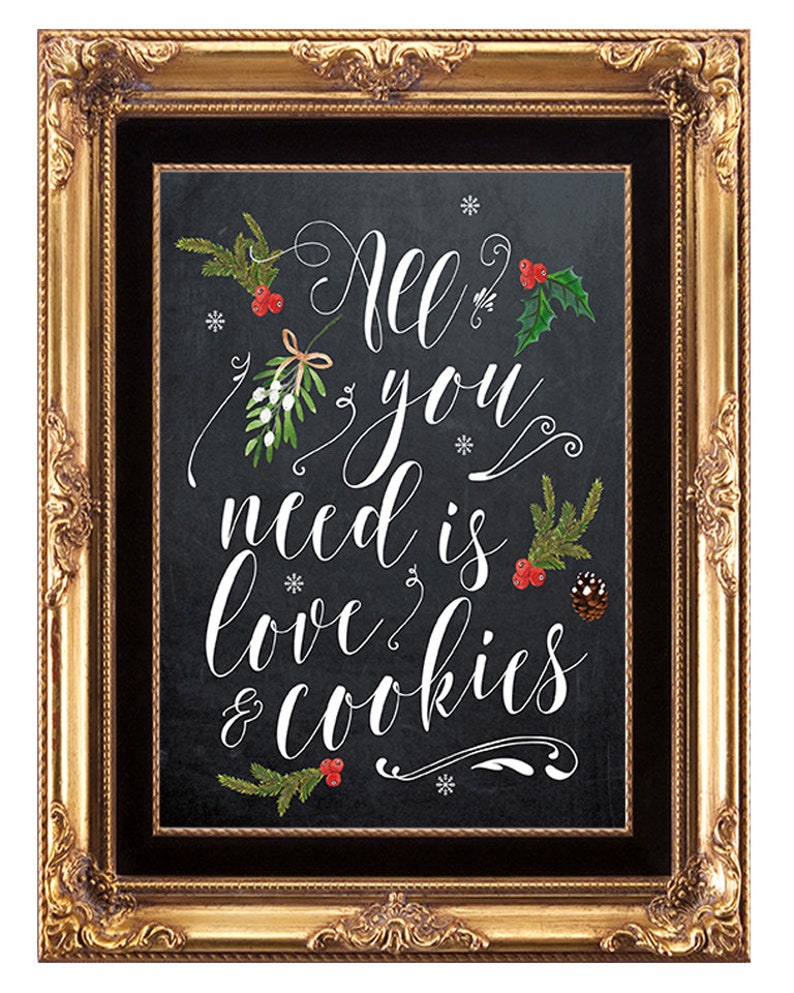 All You Need is Love and Cookies Sign, Christmas Wedding Sign, Holiday ...