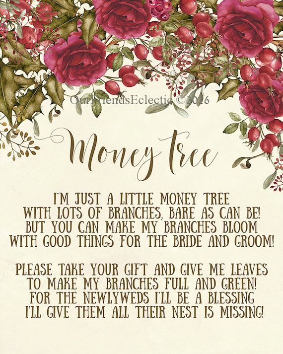 Wedding Money Tree Poem