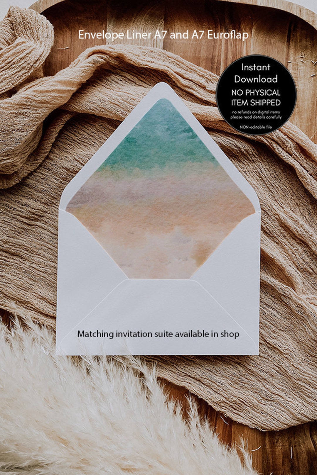 Beach Envelope Liner Printable Beach Envelope Liner Template - Etsy