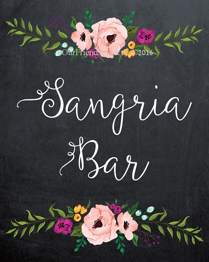 Sangria Bar Sign Printable Sangria Bar Sign Digital Sangria - Etsy
