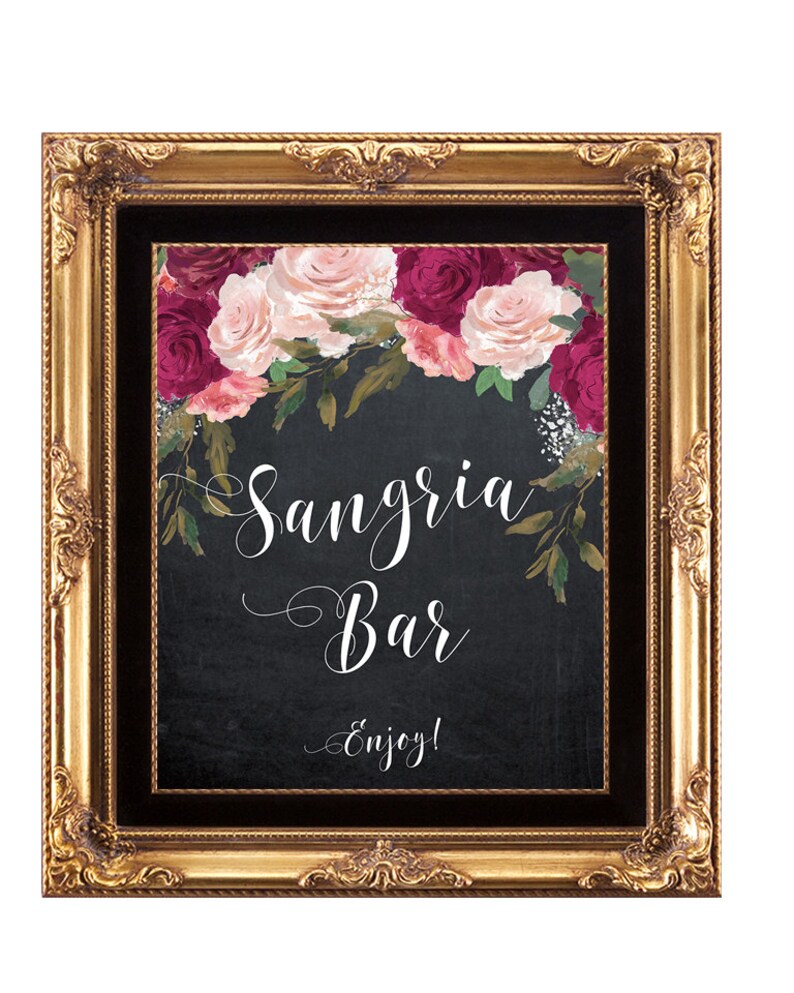 Sangria Bar Sign, Printable Sangria Bar Sign, Digital Sangria Bar Sign ...