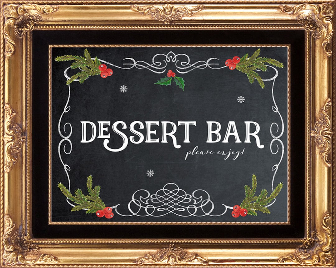 Dessert Bar Sign, Desserts Sign, Christmas Wedding Sign, Holiday ...