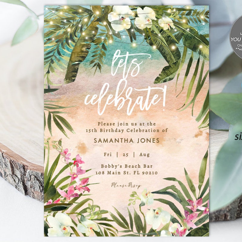 Tropical Invitations - Etsy