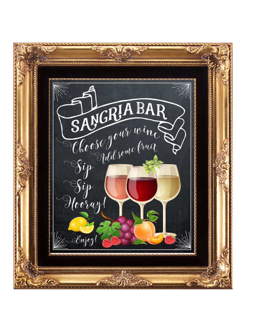 Sangria Bar Sign, Chalkboard Sangria Bar Sign, Printable Sangria Bar ...