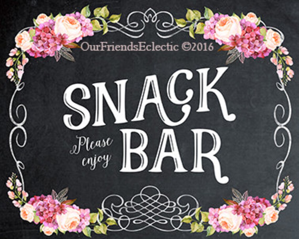 Printable Snack Bar Sign Snack Bar Sign Digital Snack Bar - Etsy UK