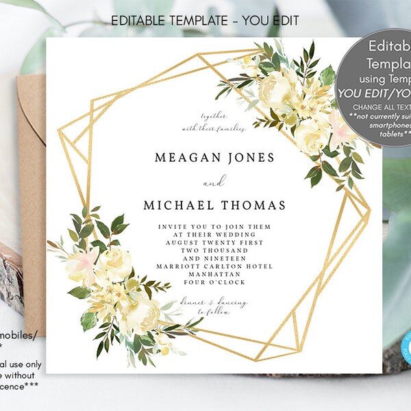 Square Invitation - Etsy