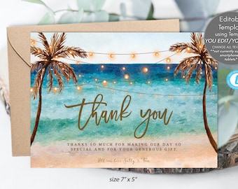 Tropical Thank You Template - Etsy