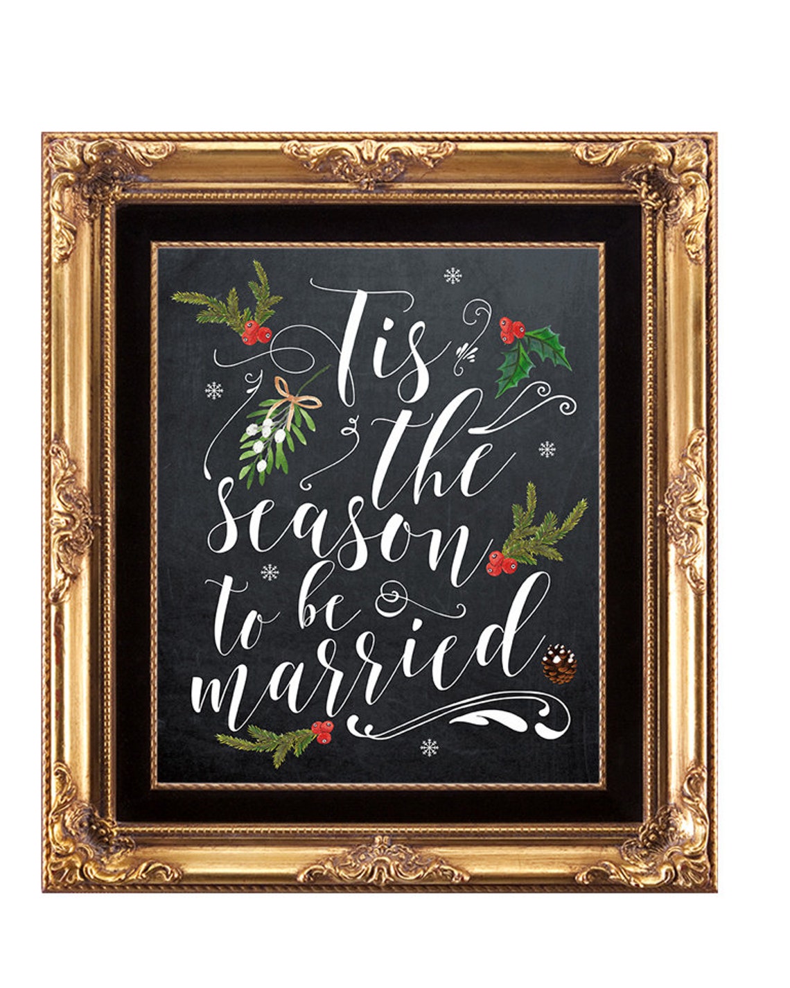 Tis the Season to Be Married Sign, Christmas Wedding Sign, Holiday ...