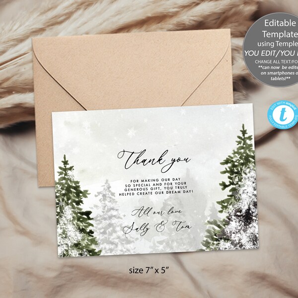 Winter Thank You - Etsy