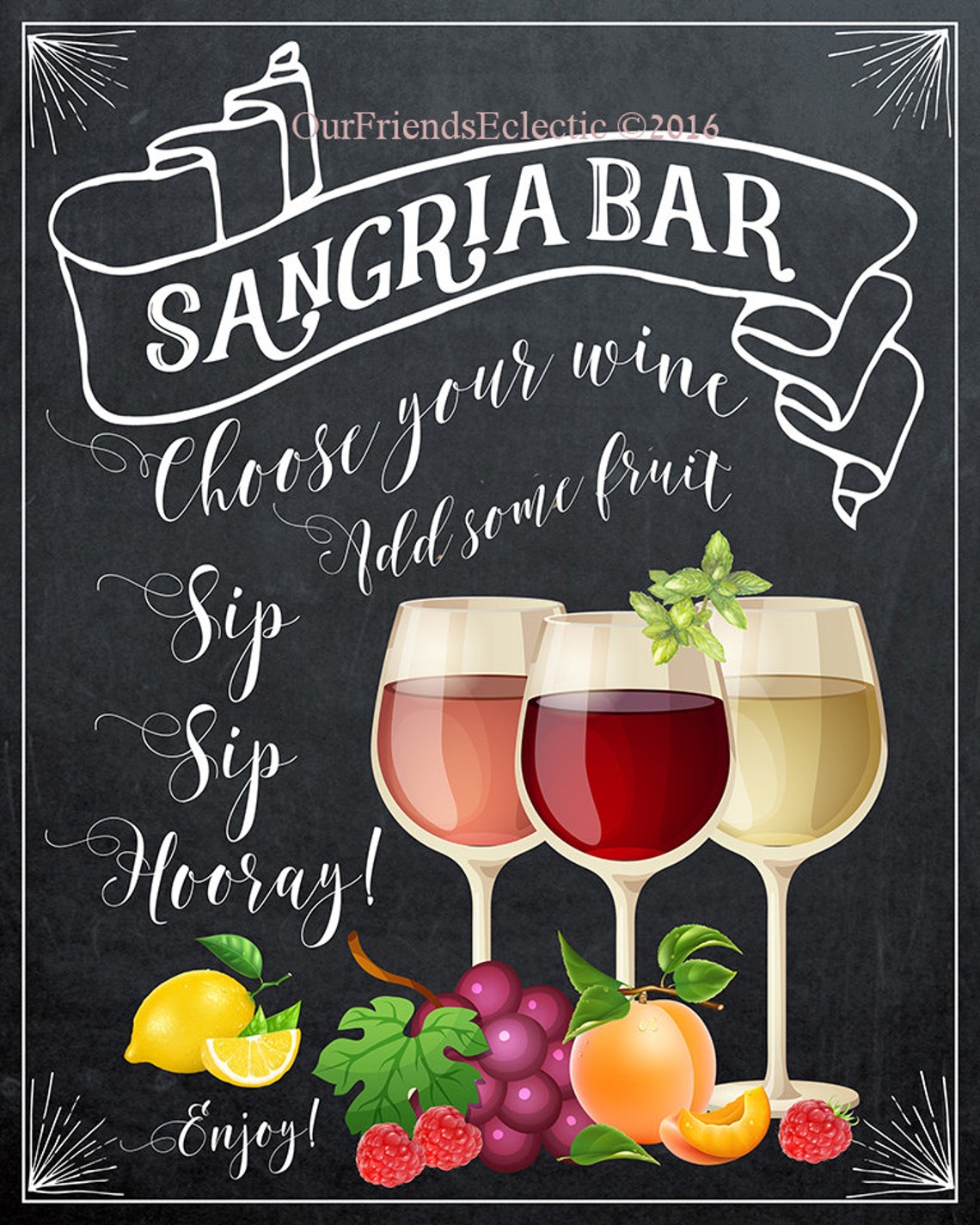 Sangria Bar Sign Chalkboard Sangria Bar Sign Printable - Etsy UK