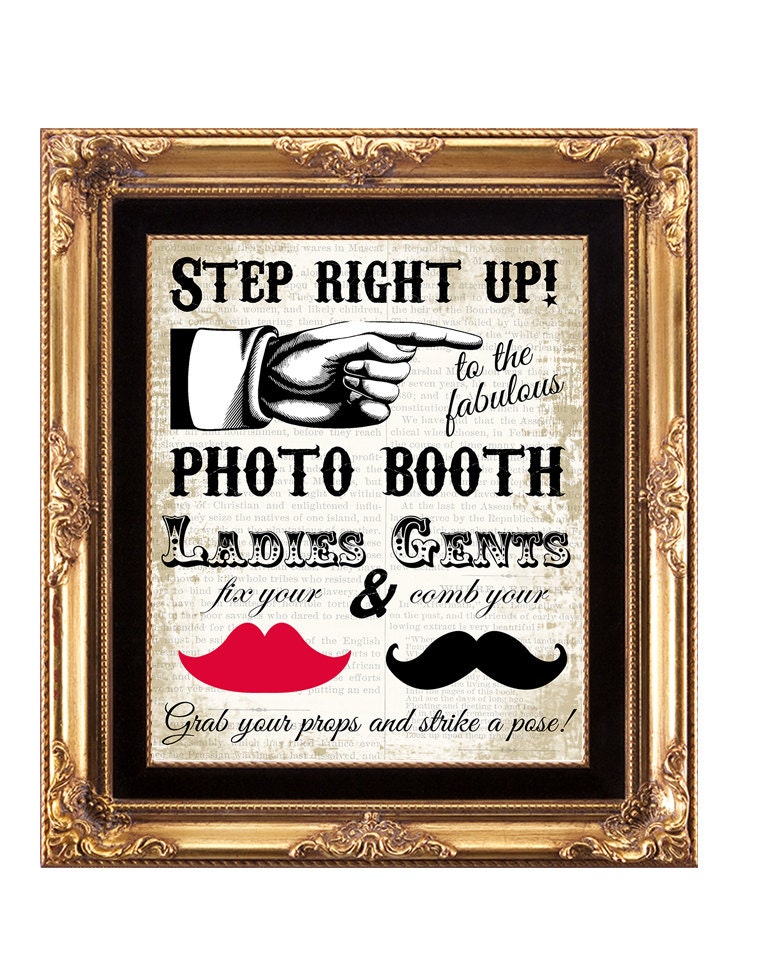 Photo Booth Sign Photo Booth Printable Step Right Up Photo - Etsy UK