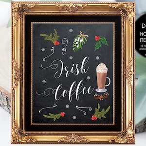 Irish Coffee Sign, Christmas Wedding Sign, Holiday Wedding Sign ...