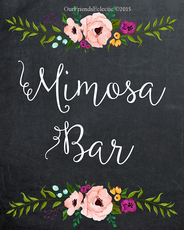 Printable Mimosa Bar Sign Digital Mimosa Sign Bridal Shower | Etsy