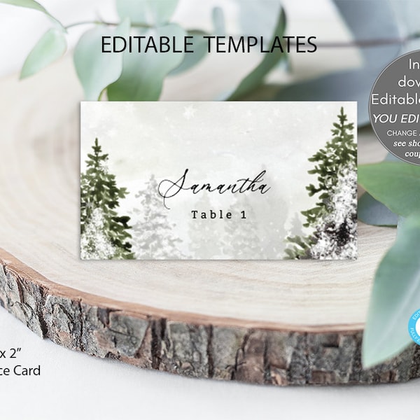 Winter Place Cards - Etsy