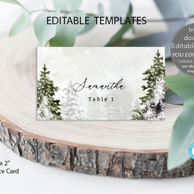 Winter Place Cards - Etsy
