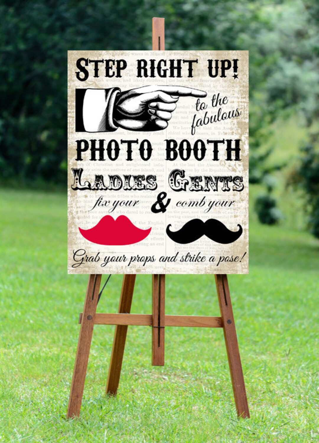 Printable Photo Booth Sign, Step Right Up!, Digital Photo Booth Sign ...
