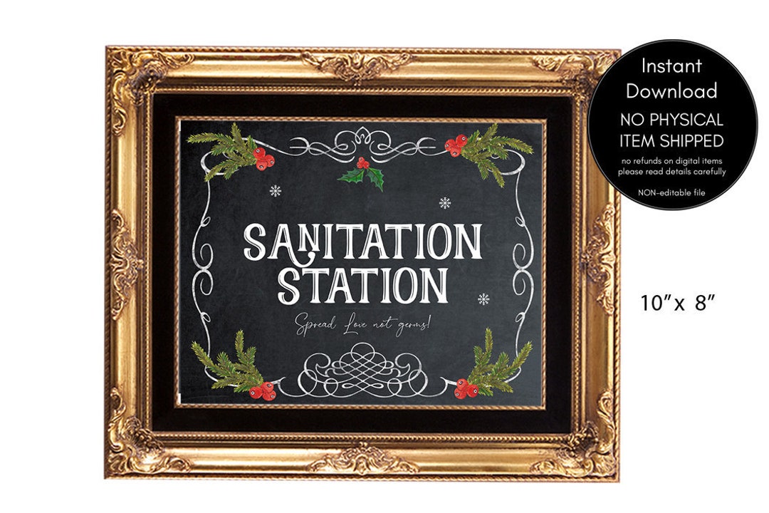 Sanitation Station Sign Christmas Wedding Sign Spread Love - Etsy