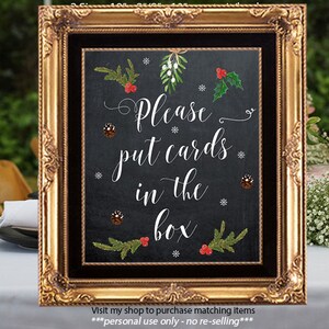 Christmas Cards Sign, Please Put Cards in the Box Sign, Christmas ...