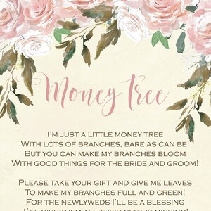 Printable Money Tree Sign, Money Tree Print, Wedding Printable, Wedding ...