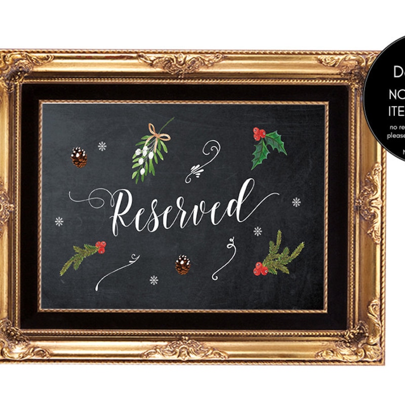 Printable Christmas Reserved Sign - Etsy