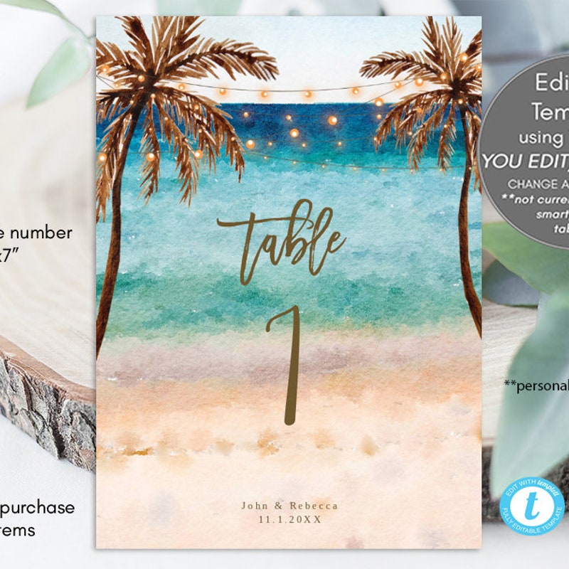 Beach Table Numbers - Etsy