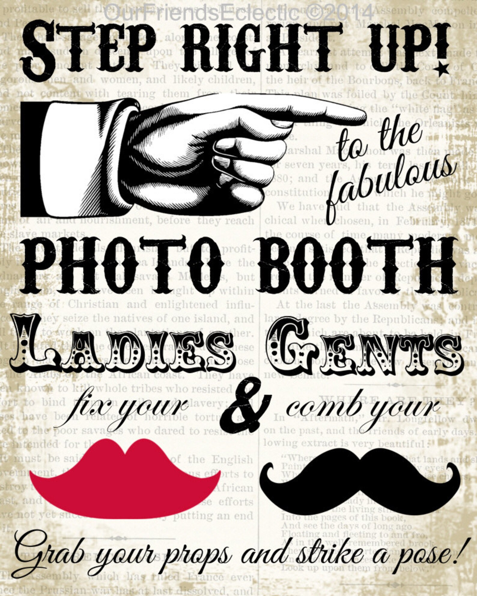 Photo Booth Sign Photo Booth Printable Step Right Up Photo - Etsy UK