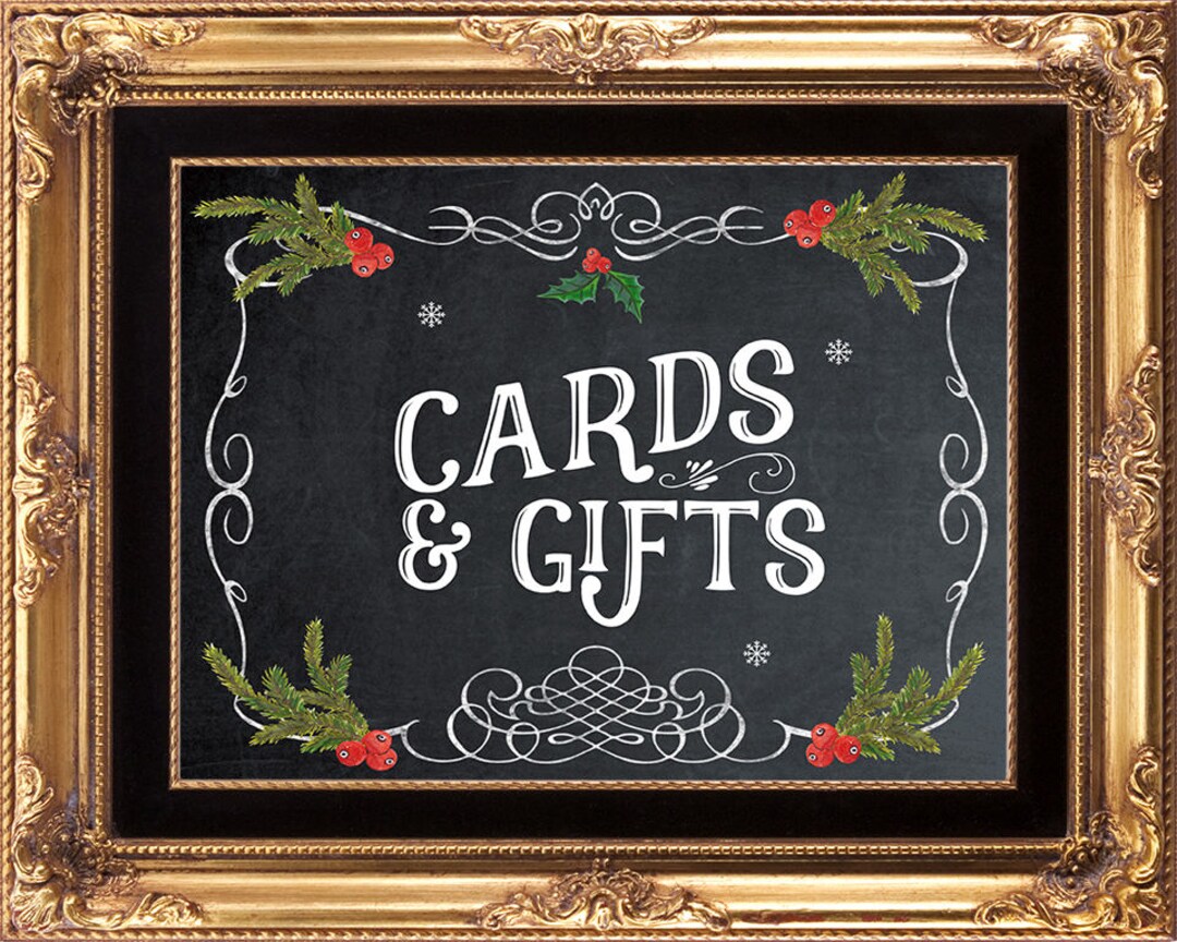 Christmas Wedding Sign, Christmas Cards and Gifts Sign, Printable ...