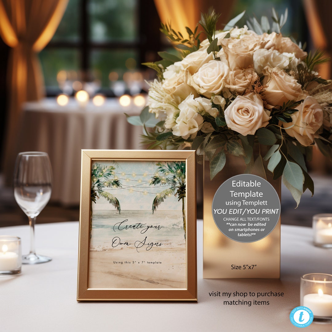 Create Your Own Beach Signs Template, Custom Beach Sign Editable ...