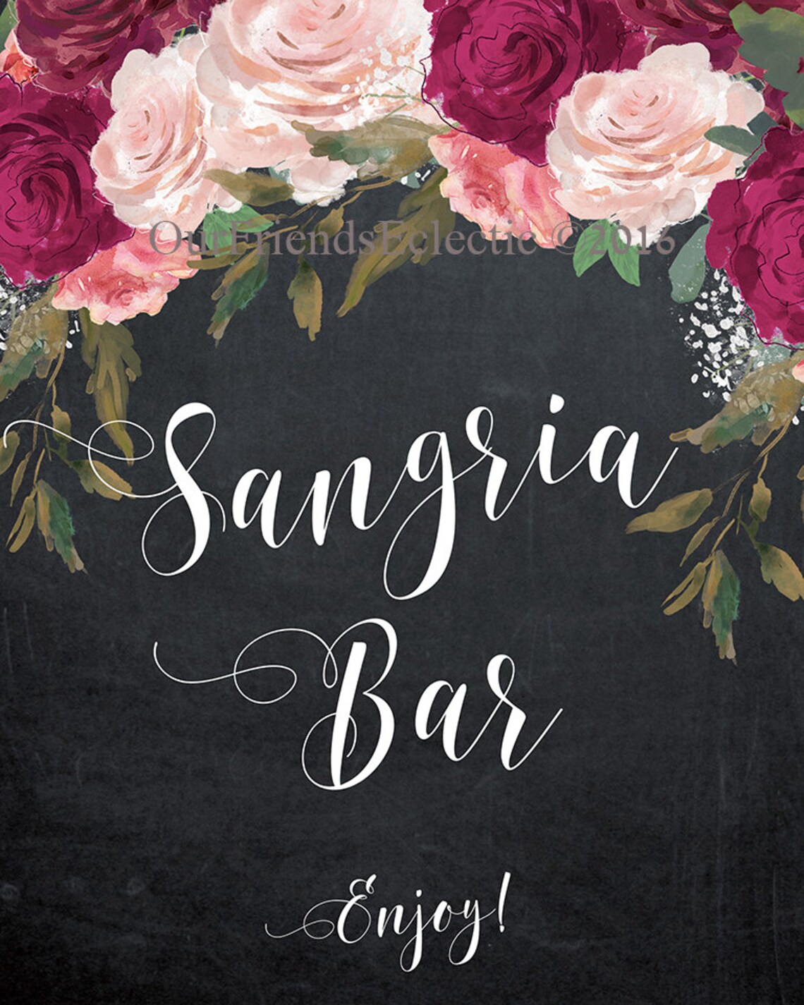 Sangria Bar Sign Printable Sangria Bar Sign Digital Sangria - Etsy UK
