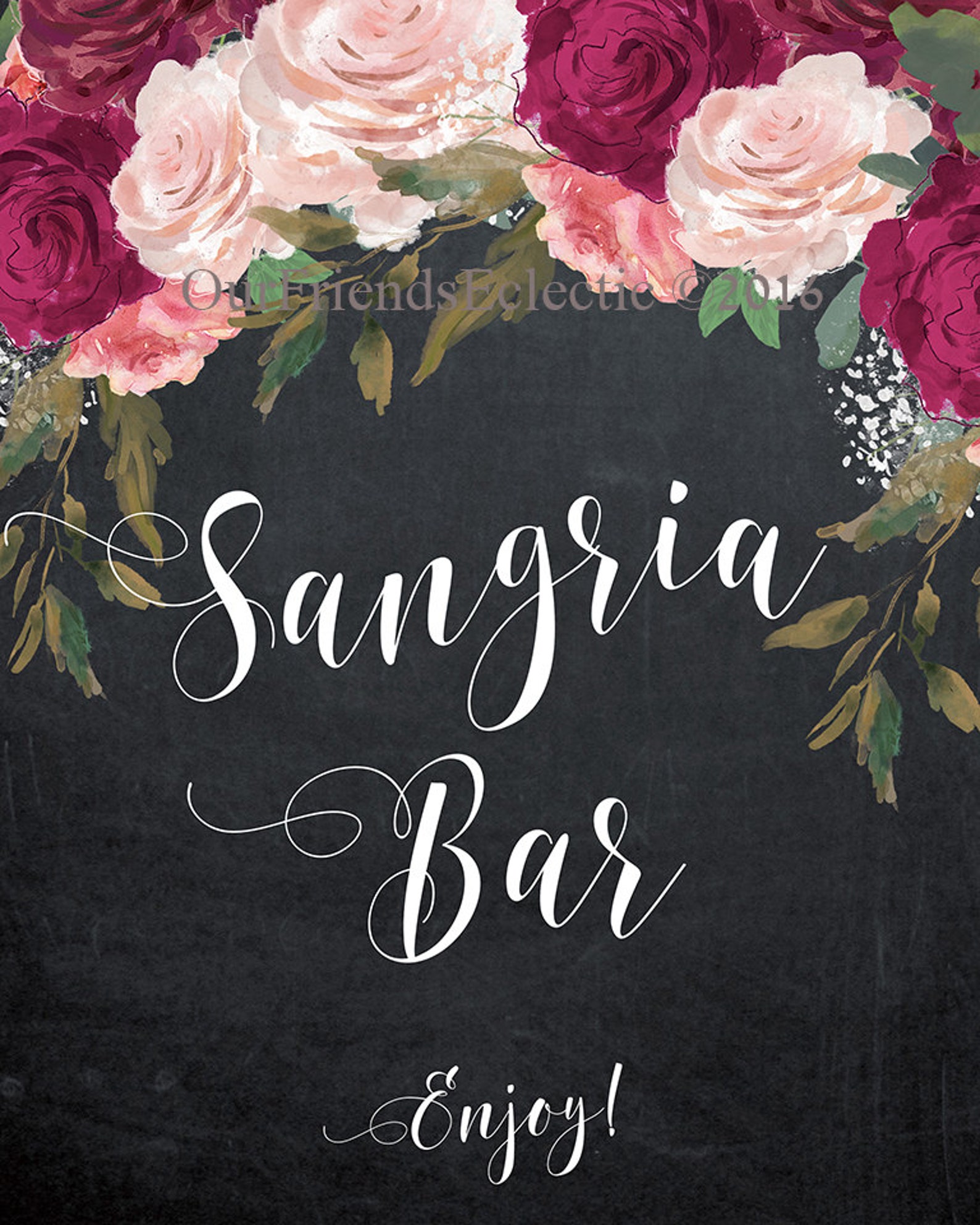 Sangria Bar Sign Printable Sangria Bar Sign Digital Sangria - Etsy UK