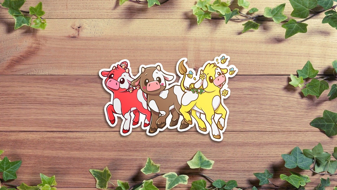Minecraft Cows Sticker | Minecraft Sticker | Minecraft Inspired ...