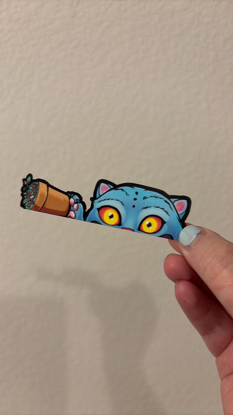 KPOP Blue Demon Tiger Fan Art Peeker Sticker | Kpopdh Inspired Stickers ...