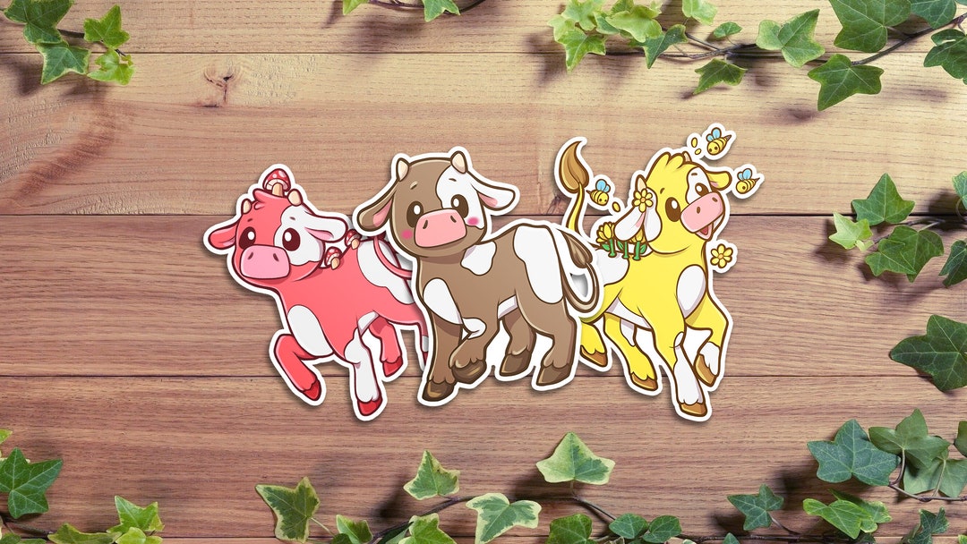Minecraft Cow Sticker Pack | Minecraft Sticker | Minecraft Inspired ...