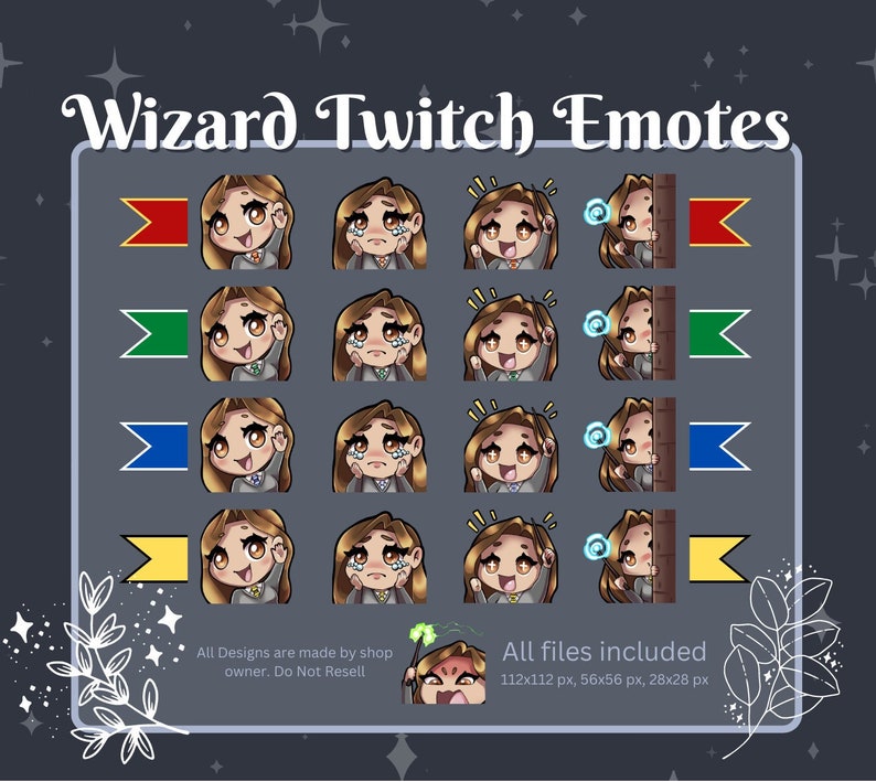 Wizard Twitch Discord Emote Pack Hogwarts Inspired Emotes - Etsy