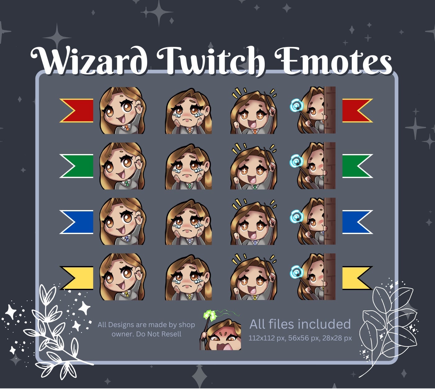 Wizard Twitch Discord Emote Pack Hogwarts Inspired Emotes - Etsy