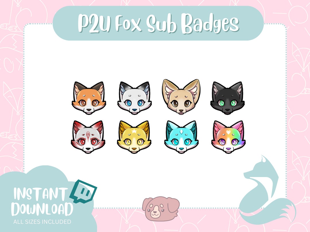Fox Twitch Sub Badges Pack | Fox Emotes | Digital Download | Cute ...