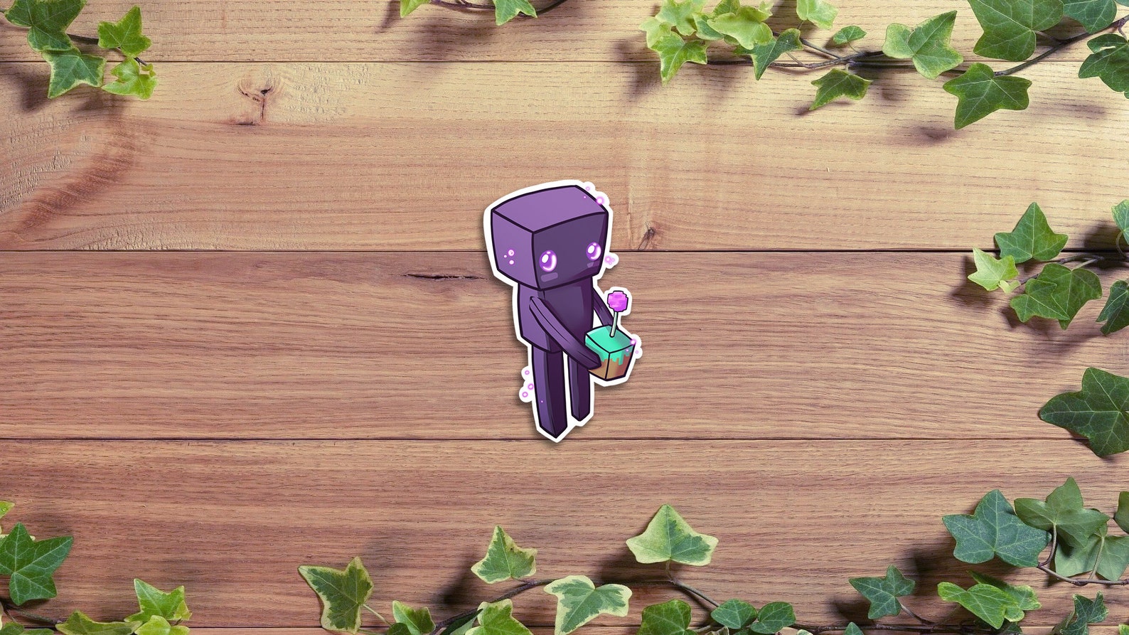 Minecraft Enderman Sticker Minecraft Sticker Minecraft - Etsy