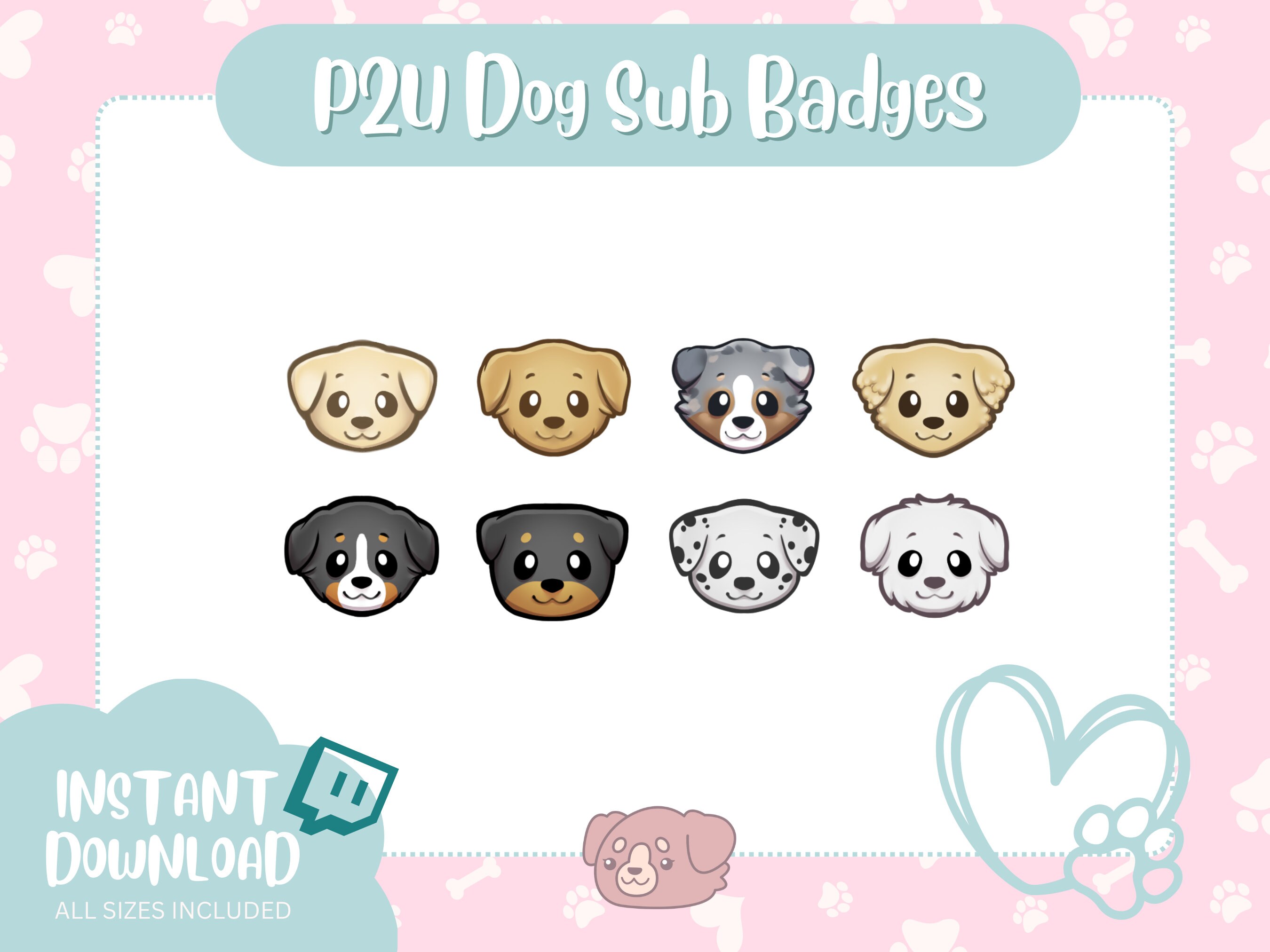 Dog Twitch Sub Badges | Dog Emotes | Cute Emotes | Labrador | Golden ...