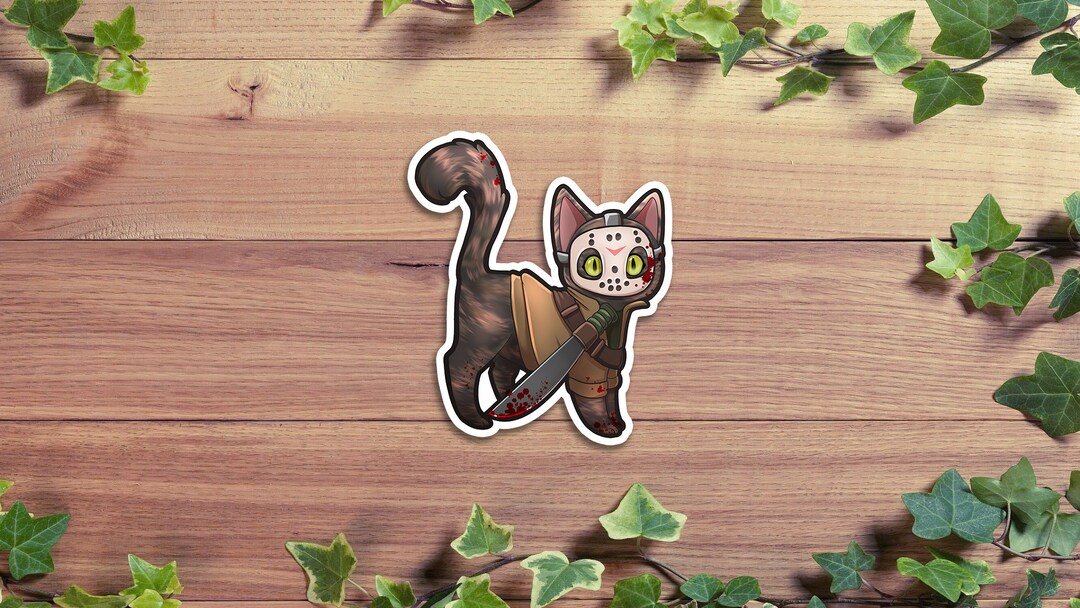 Cute Murder Tortie Cat Sticker | Horror Movies | Cat Sticker | Cute Cat ...