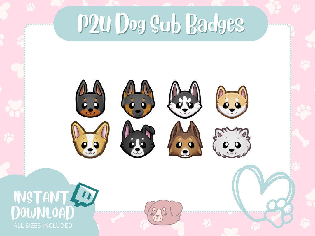 Dog Twitch Sub Badges | Dog Emotes | Cute Emotes | German Shepherd ...