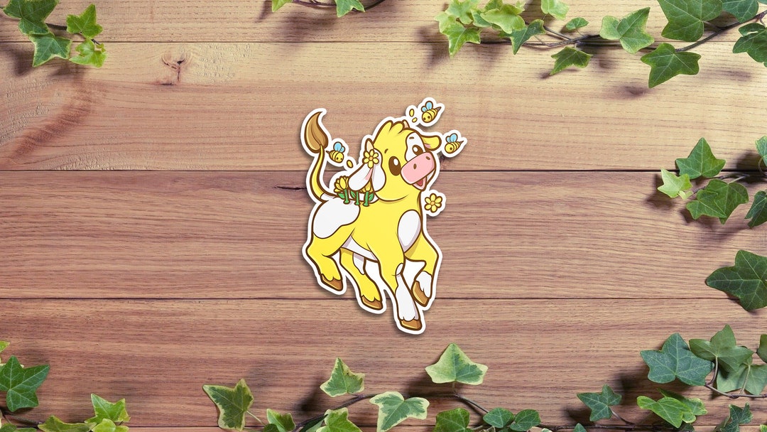 Minecraft Moobloom Cow Sticker | Minecraft Sticker | Minecraft Inspired ...