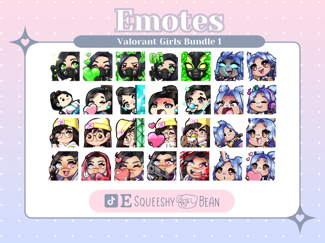 Valorant Girls Emote Pack 1 | Valorant Inspired Emotes | Digital ...