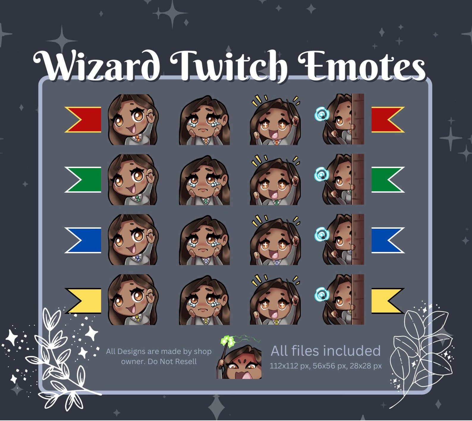 Wizard Twitch Discord Emote Pack | Hogwarts Inspired Emotes | Digital ...